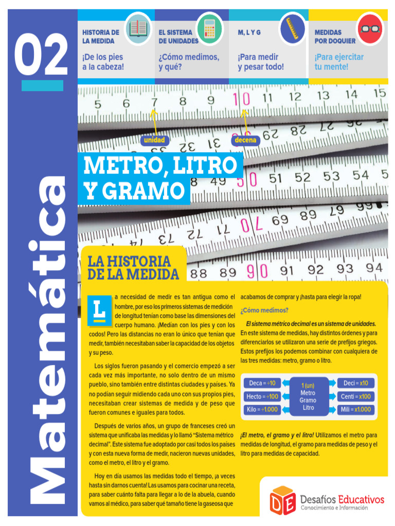 2 Matemática - Medidas - Metro - Litro - Peso - Desafíos Educativos ...