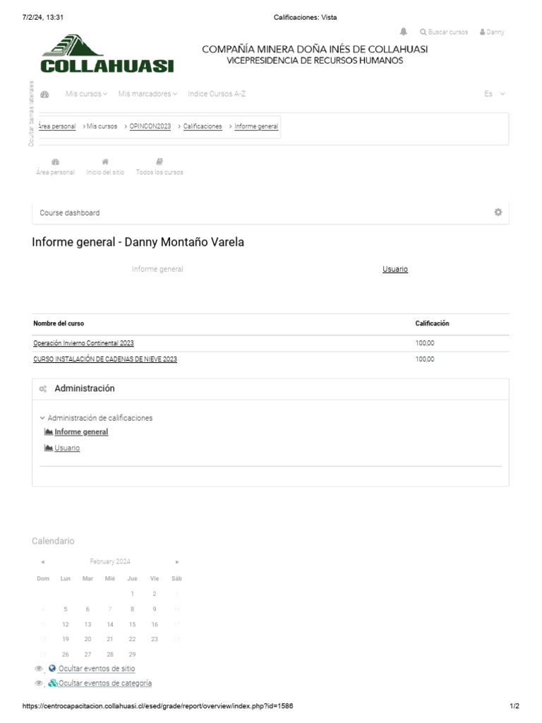 Aprobación Cursos Cadenas y Operación Invierno DMV | PDF