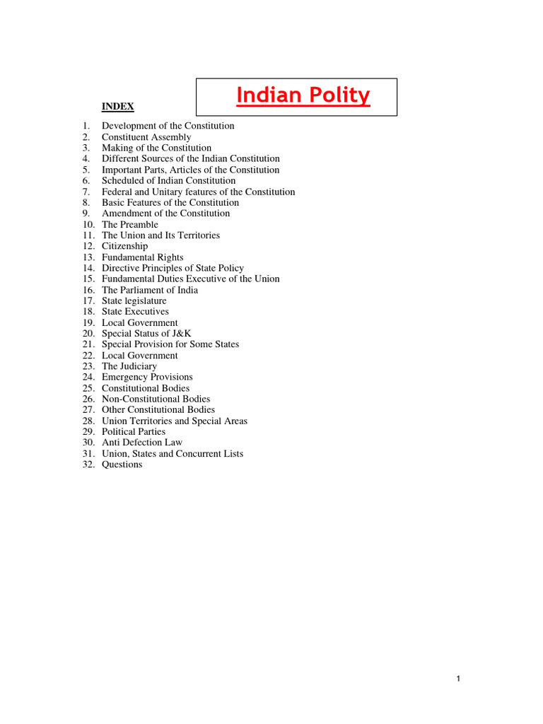 Indian Polity | PDF