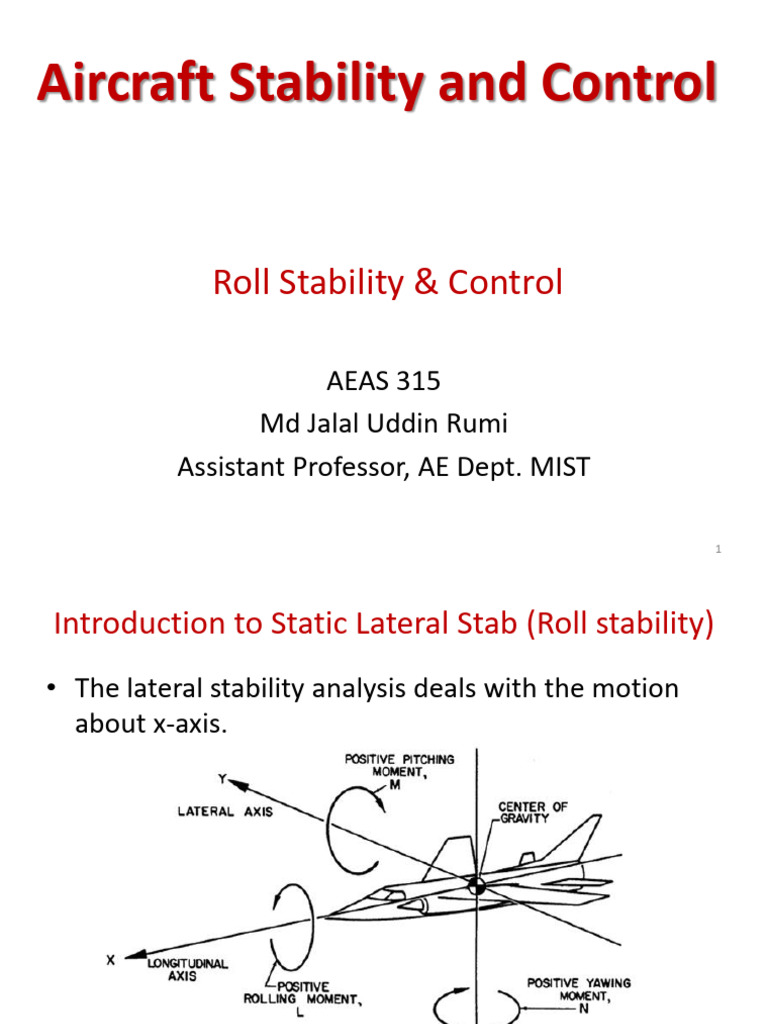 Roll Stability and Control | PDF | Continuum Mechanics | Aircraft