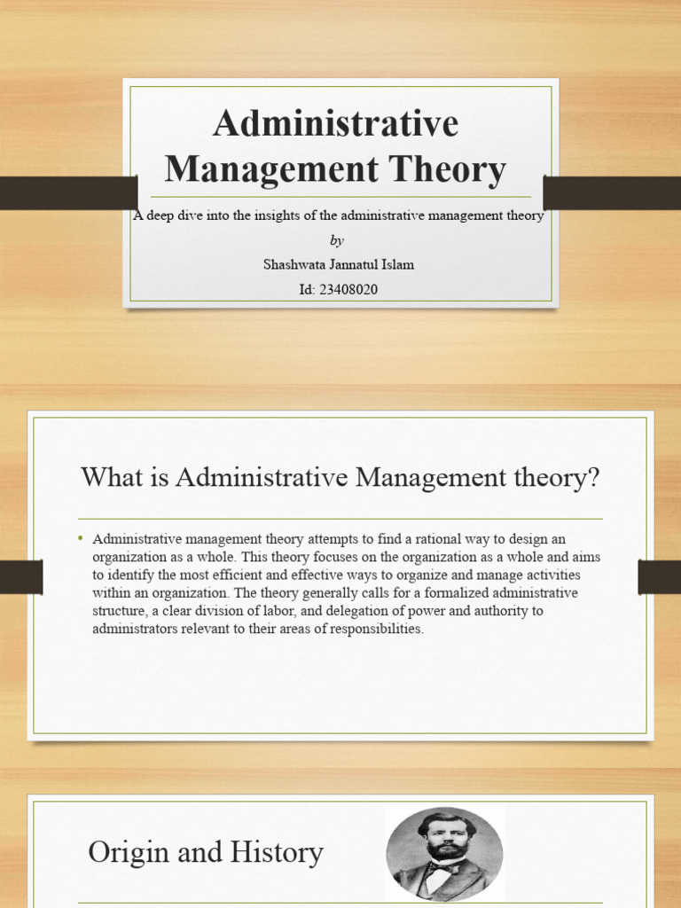 Administrative Management Theory | PDF | Organizational Structure ...