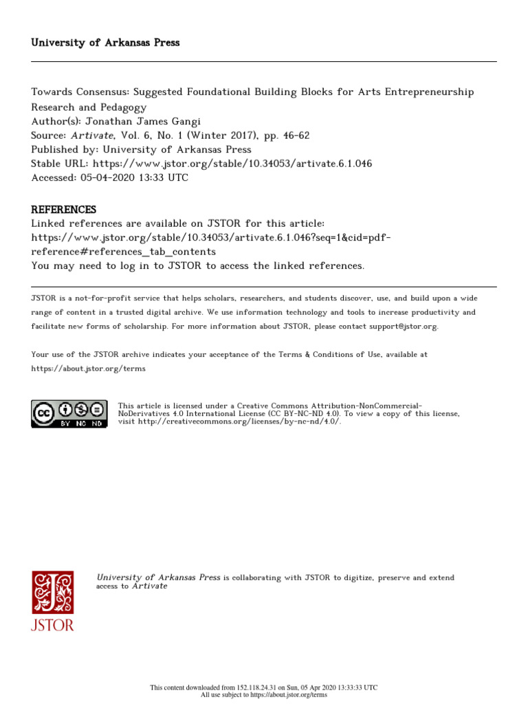 Towards Consensus - Suggested Foundational Building Blocks For Arts ...