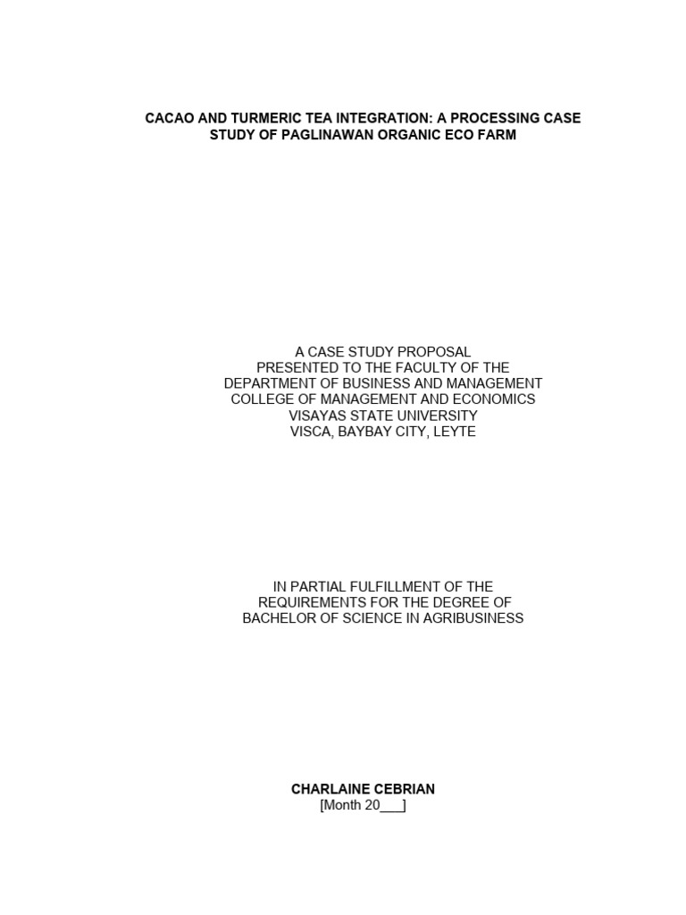Sample Case Study Document - Outline | PDF | Cocoa Bean Sample Case Study Document - Outline | PDF | Cocoa Bean