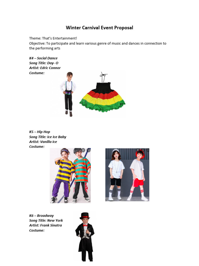 Winter Carnival Event Proposal and Lesson Plan | PDF | Carnival | Dances