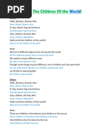 Hello to All the Children Worldwide | PDF