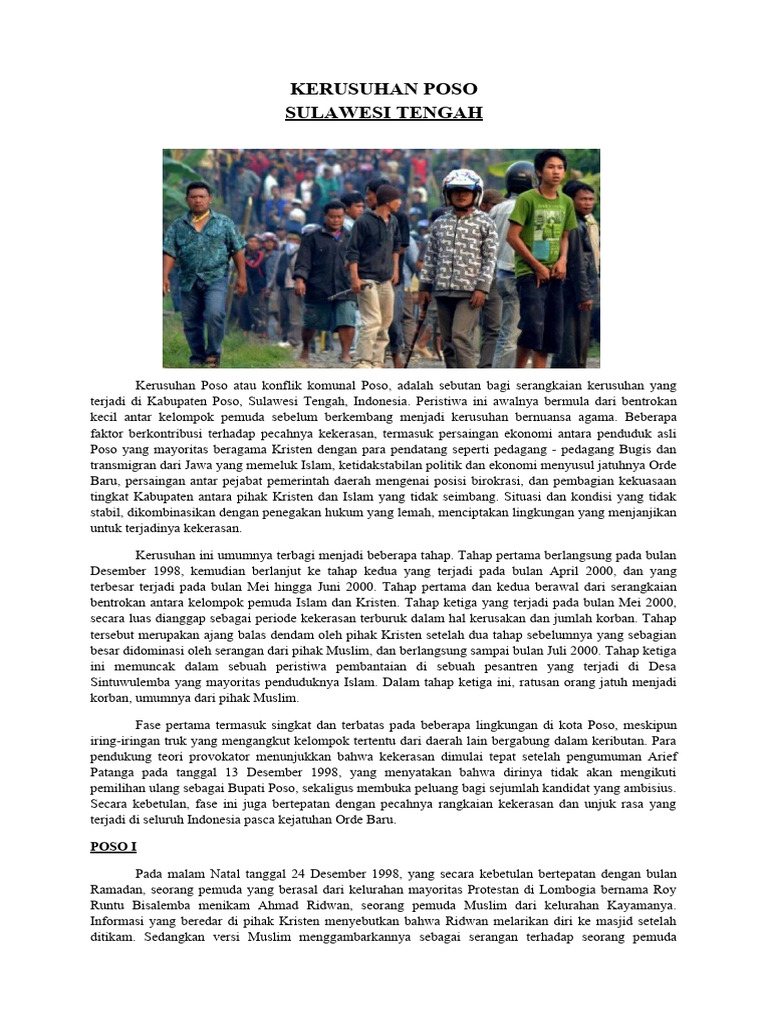 Kerusuhan Poso | PDF | Politik | Agama & Spiritualitas