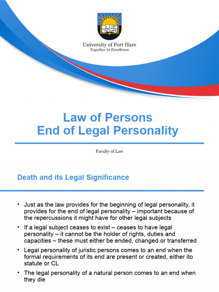 End of Legal Personality and Death Law | PDF | Justice | Crime & Violence