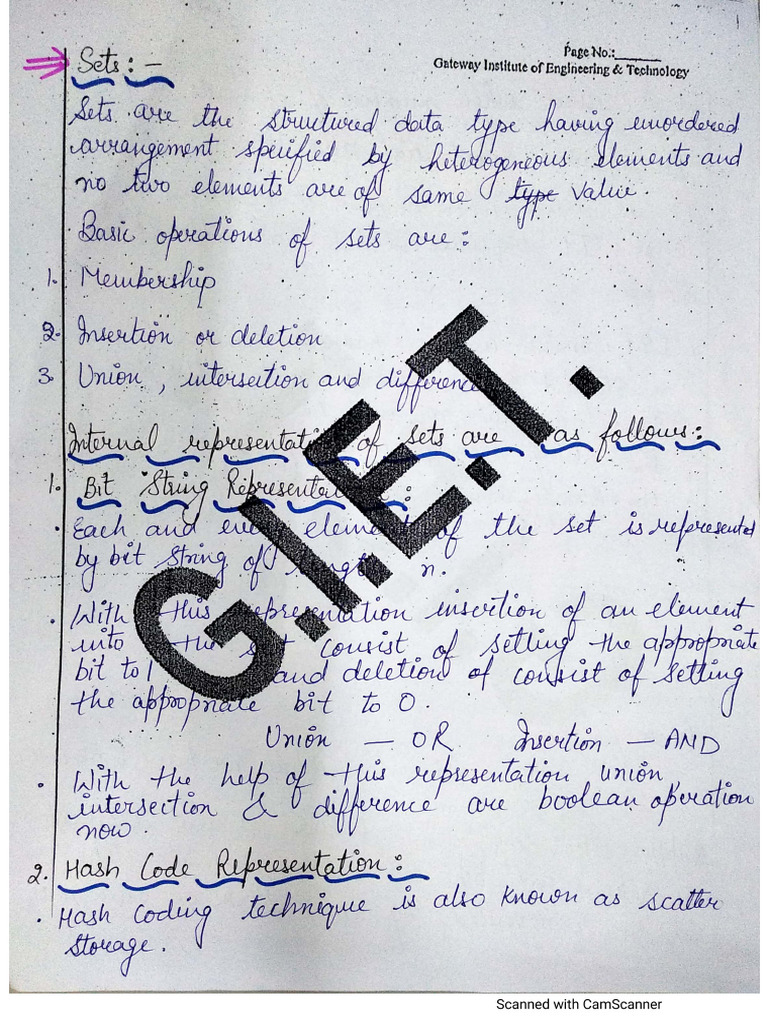 Sets in Programming Language | PDF