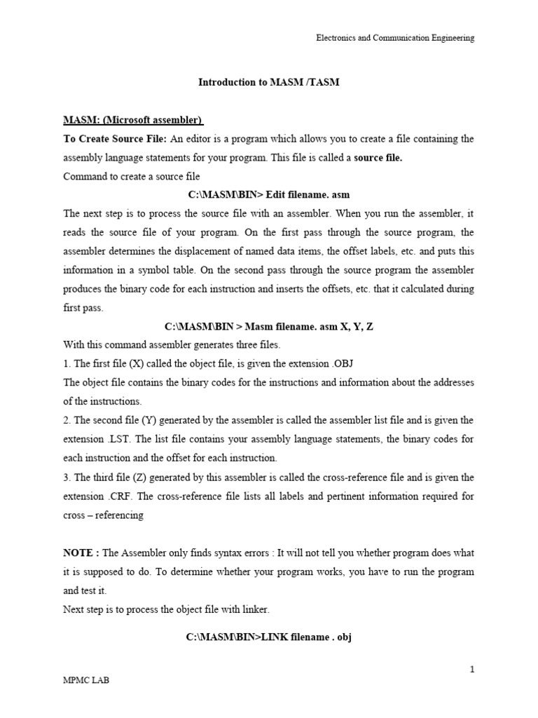 Mpmc Final R18 Pdf Assembly Language Programming 