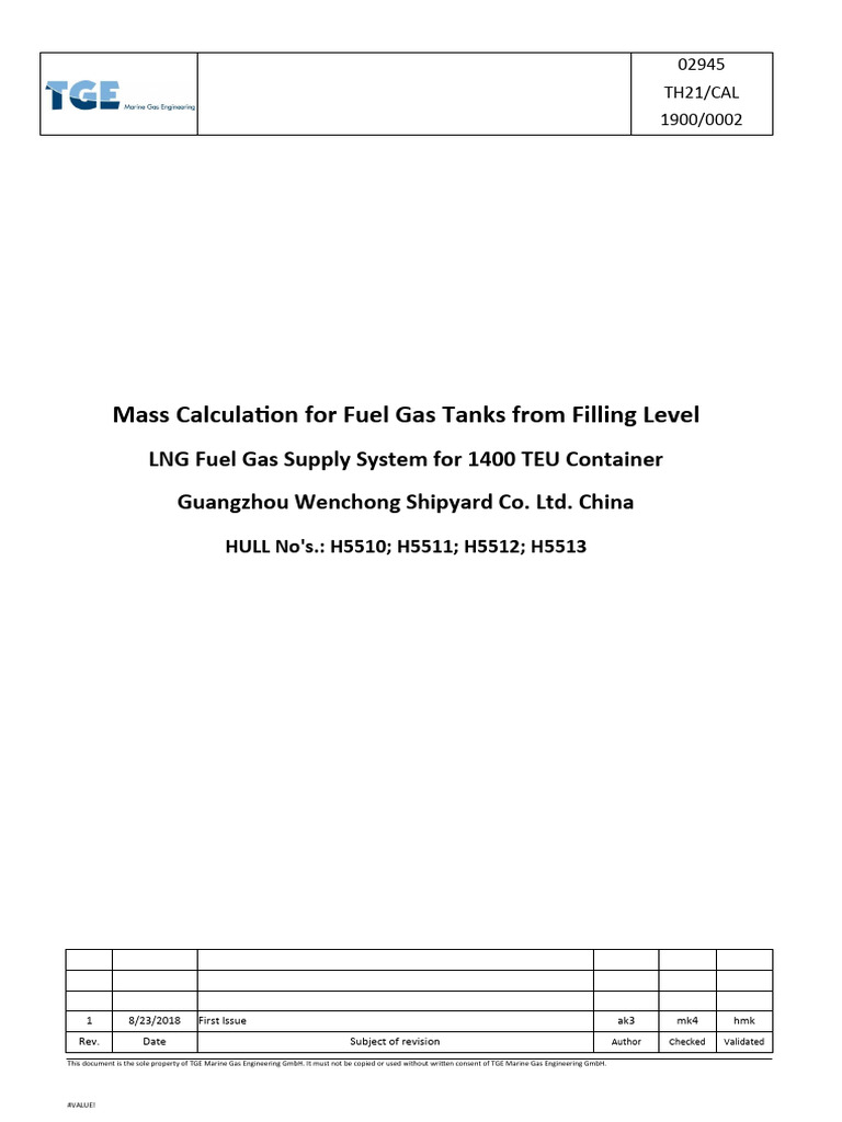Mass Calculation For LNG | PDF | Density | Liquefied Natural Gas