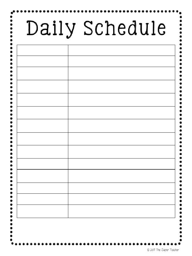 Daily Schedule Freebie | PDF