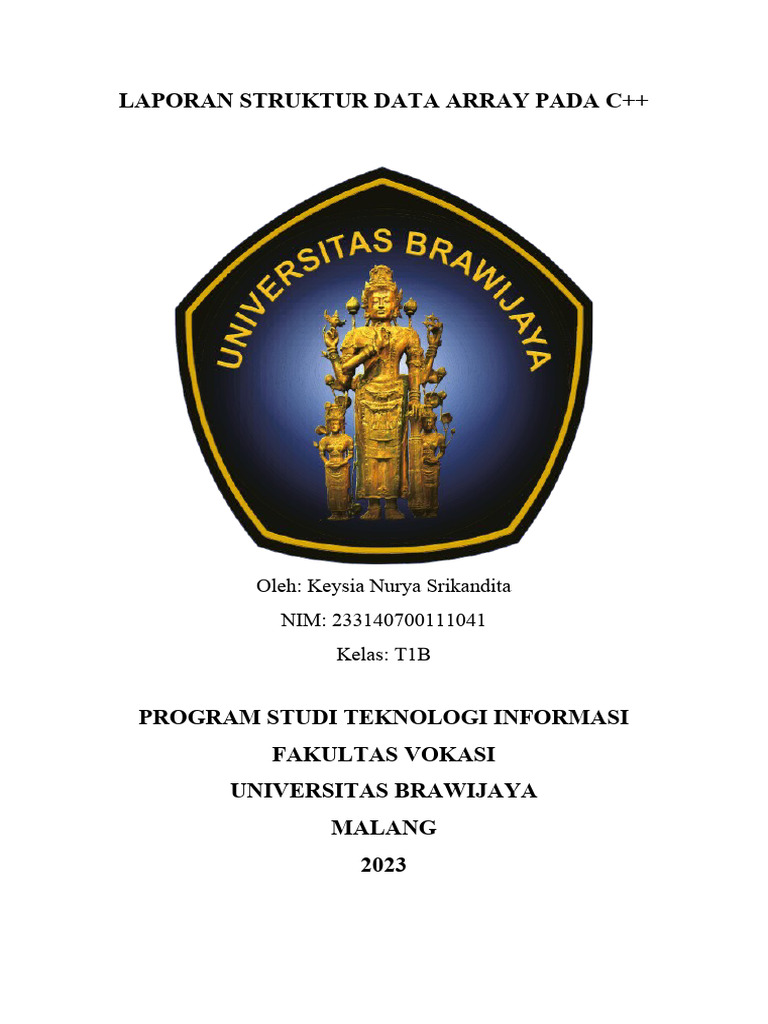 Laporan Struktur Data Array Pada C++ | PDF