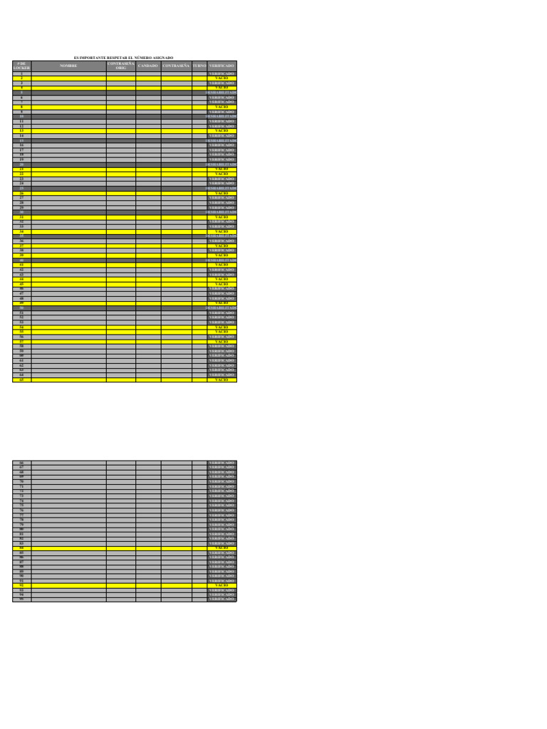 Control de Lockers | PDF
