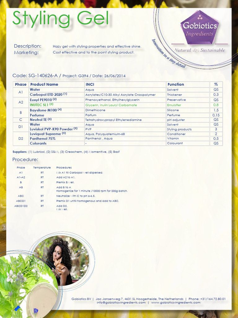 Form StylingGel SG 140626 A Distributor | PDF | Chemical Substances ...