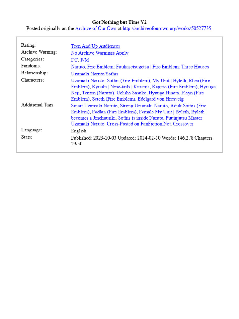 Got Nothing But Time V2 | PDF