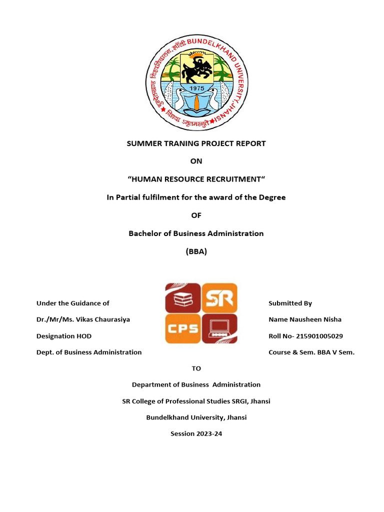 Nausheen Nisha Summer Training Project Report | PDF | Economies | Communication