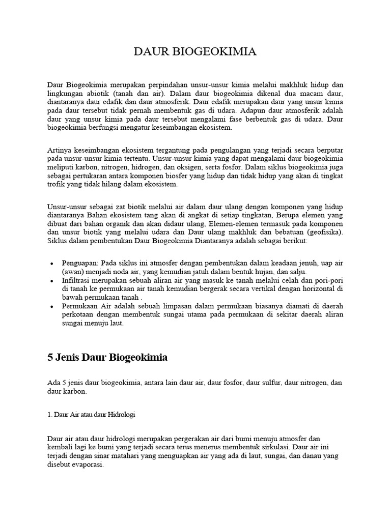 Daur Biogeokimia | PDF