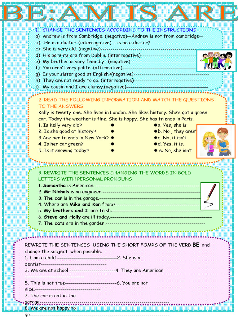 Am Is Are Exercises | PDF | Cognitive Science | Linguistic Morphology