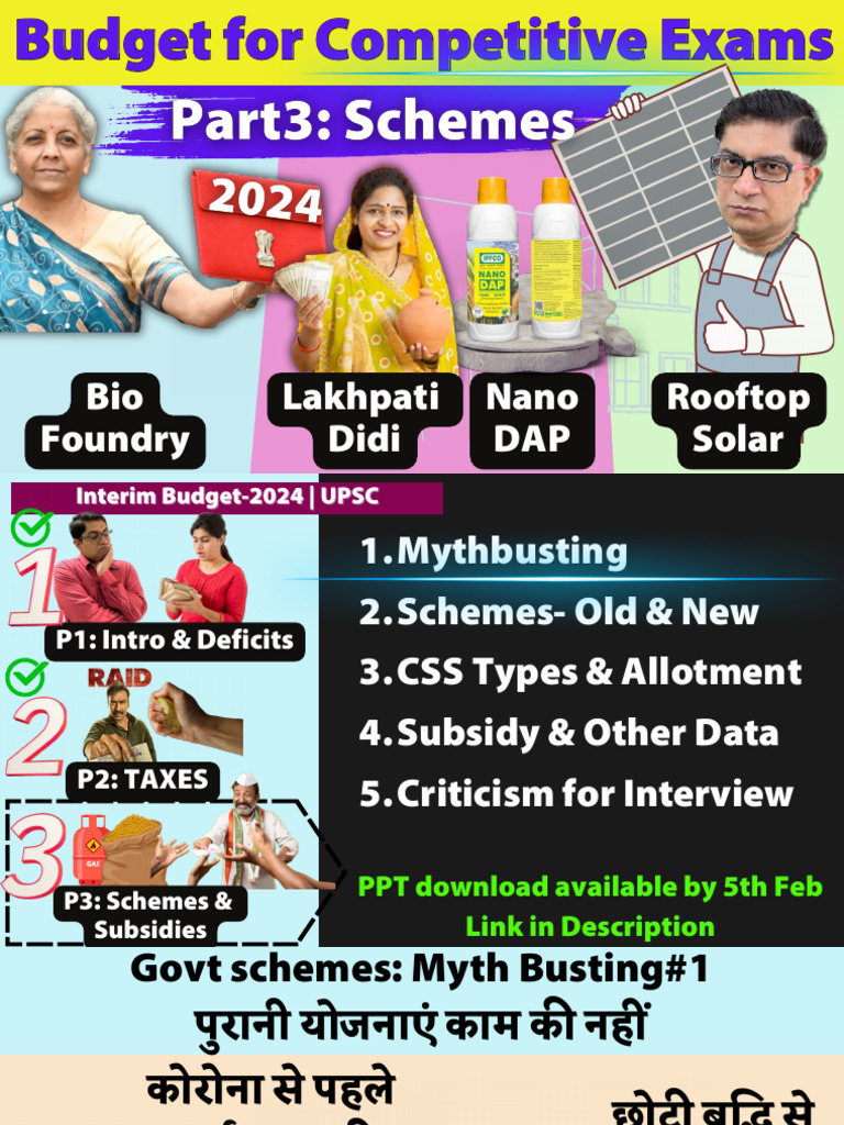 Budget 2024 P3 Schemes Mrunal SD | Download Free PDF | Government ...