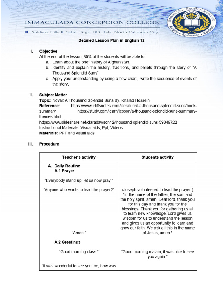 Detailed Lesson Plan in English 12 | PDF