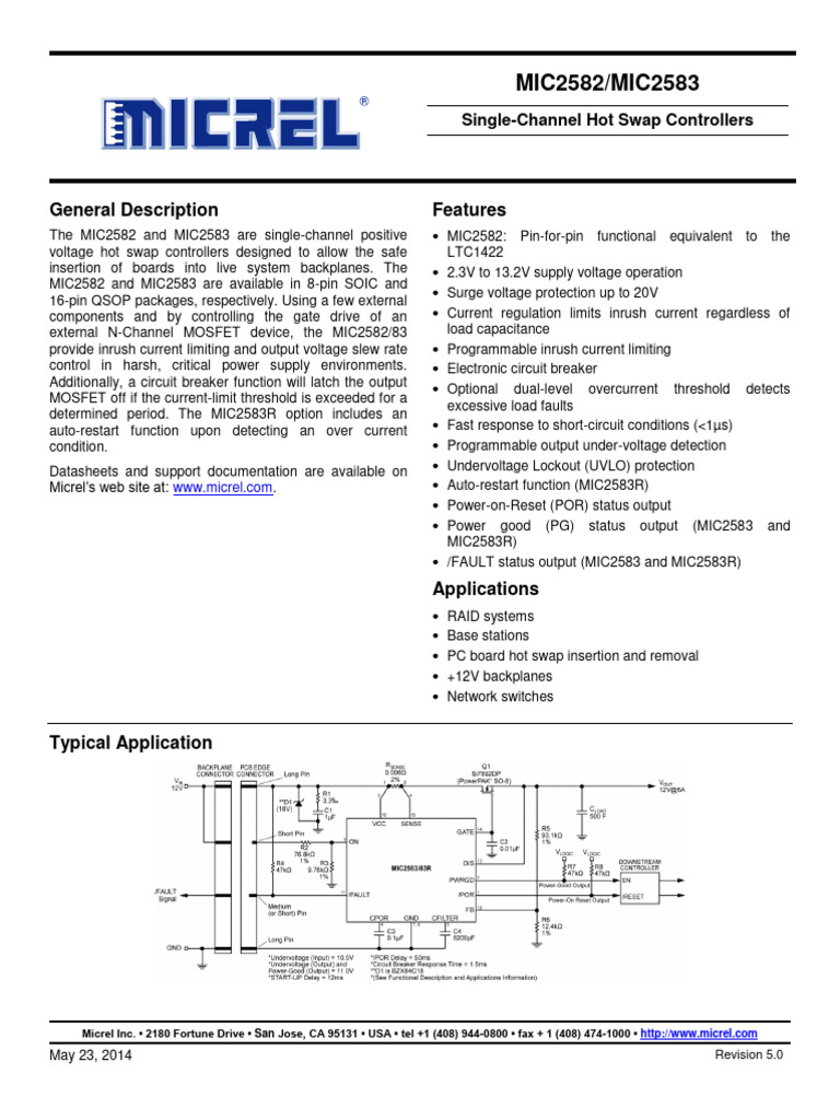 Mic2582 83 83r | PDF | Capacitor | Field Effect Transistor