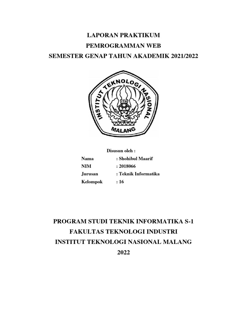 Laporan Praktikum Pemrogramman Web | PDF | Komputer | Teknologi & Rekayasa