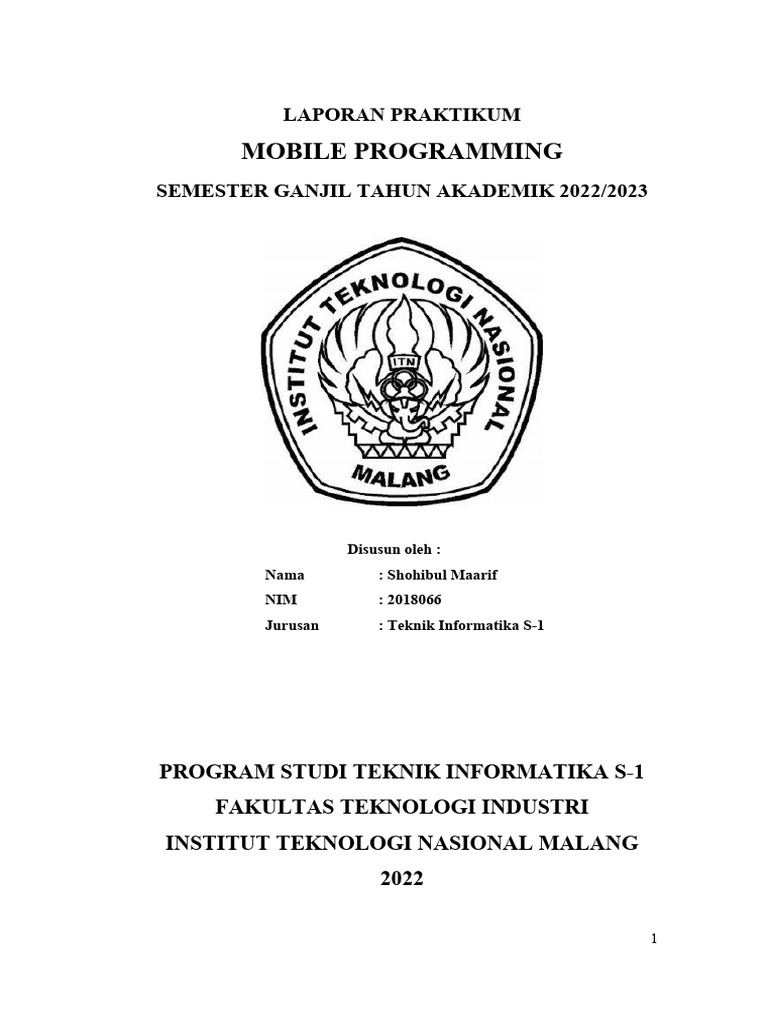 Laporan Praktikum Mobile Programming | PDF | Teknologi & Rekayasa