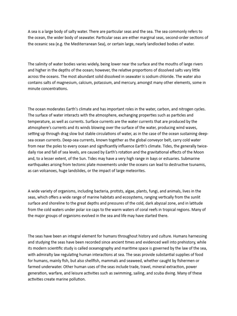 Sea | PDF | Sea | Oceans