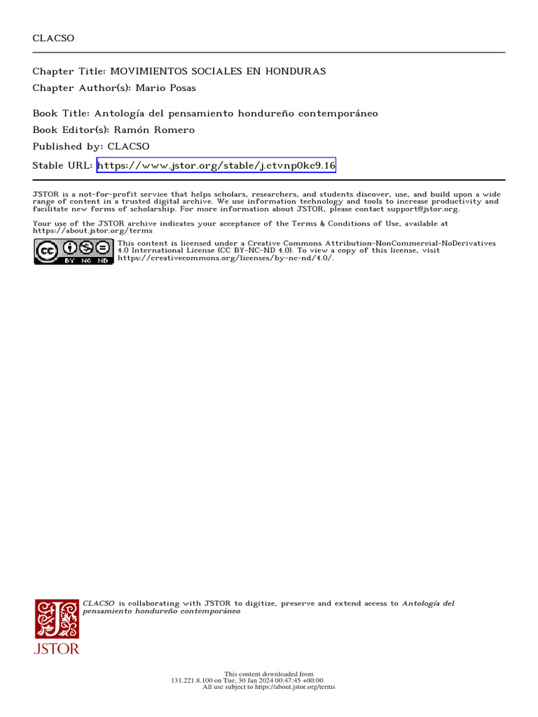 Posas-MOVIMIENTOSSOCIALESEN-2019 | PDF | Honduras | Estado (política)