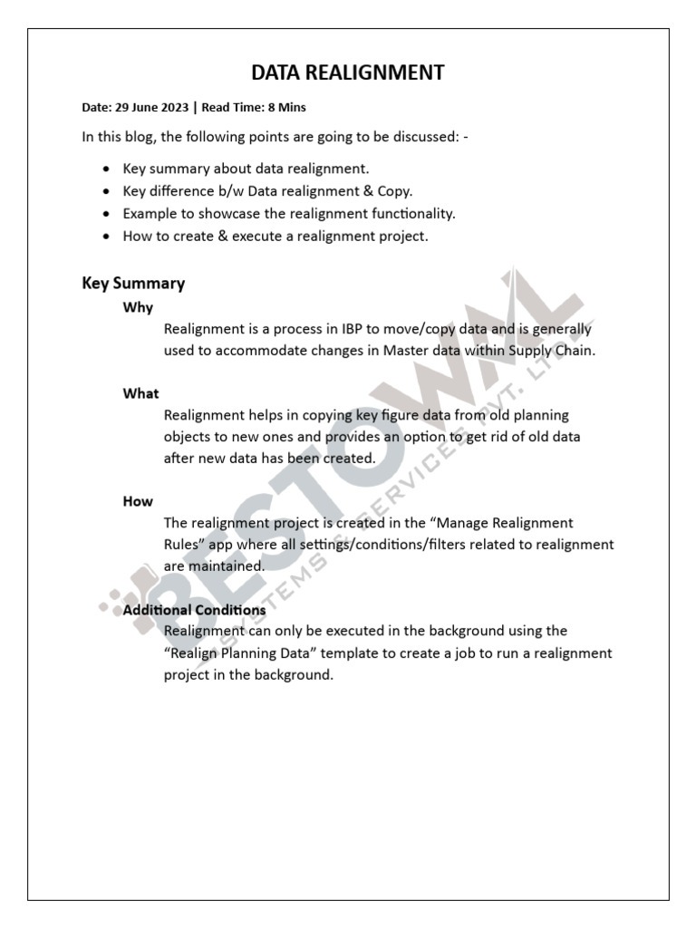 Data Realignment in Sap Ibp 1689483472 | PDF | Application Software | Information Technology ...