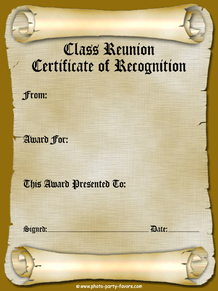 Class Reunion Certificate 2 | PDF