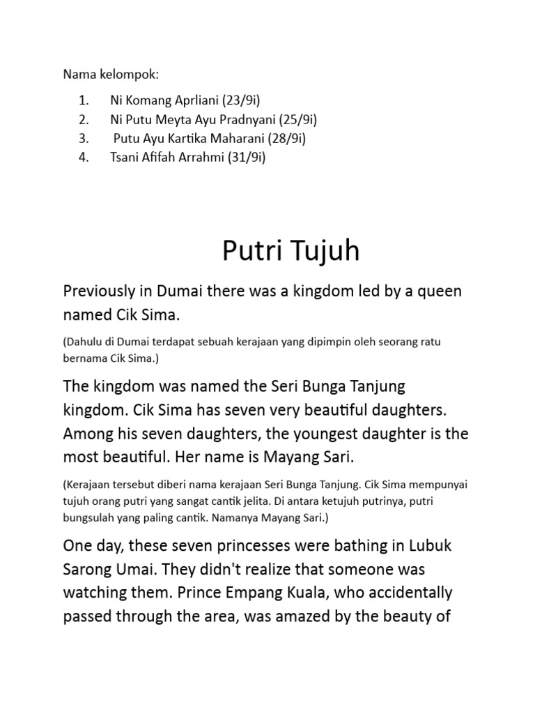Putri Tujuh | PDF