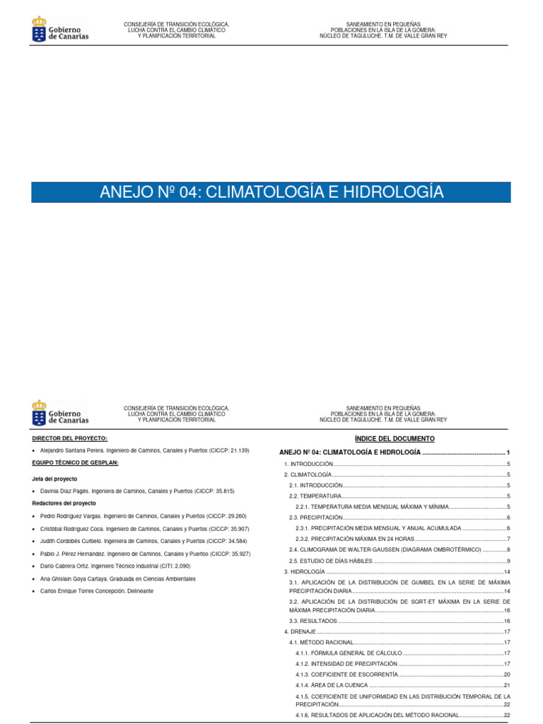 Anejo #04: Climatología E Hidrología | PDF | Precipitación | Clima