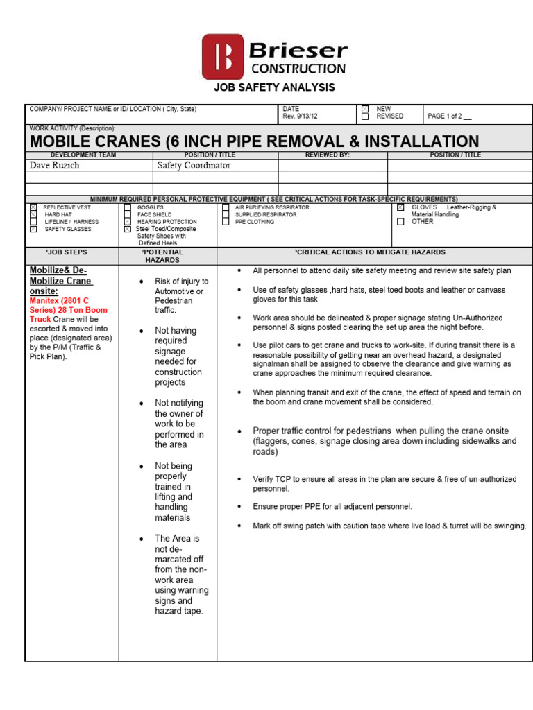Crane Safety for Pipe Handling Operations | PDF | Crane (Machine ...