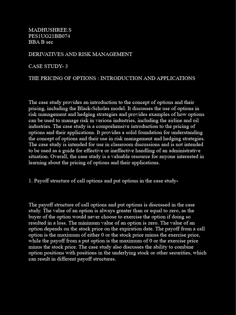 fdrm case 3 | PDF | Option (Finance) | Black–Scholes Model
