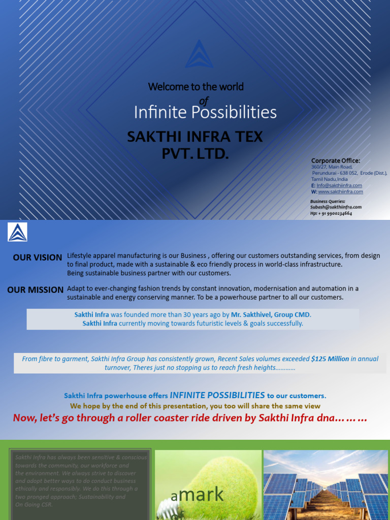 Sakthi Infra Profile V19 | PDF | Dyeing | Textiles