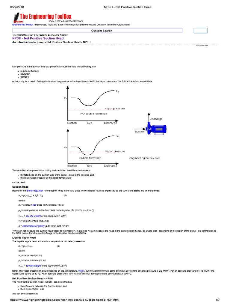 Pump Suction Head Essentials | PDF | Pump | Pressure