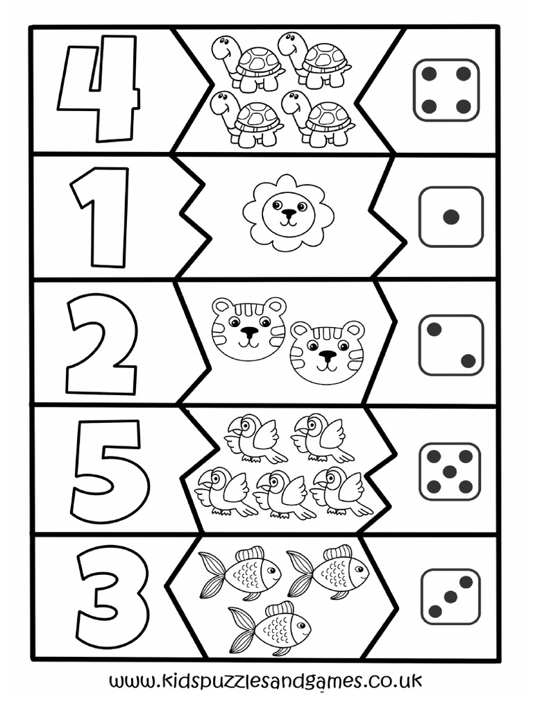 1 5 Number Matching Jigsaw Puzzle | PDF
