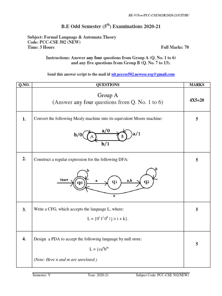 Pcc-Cse 502 (New) | Download Free PDF | Automata Theory | Computer Science