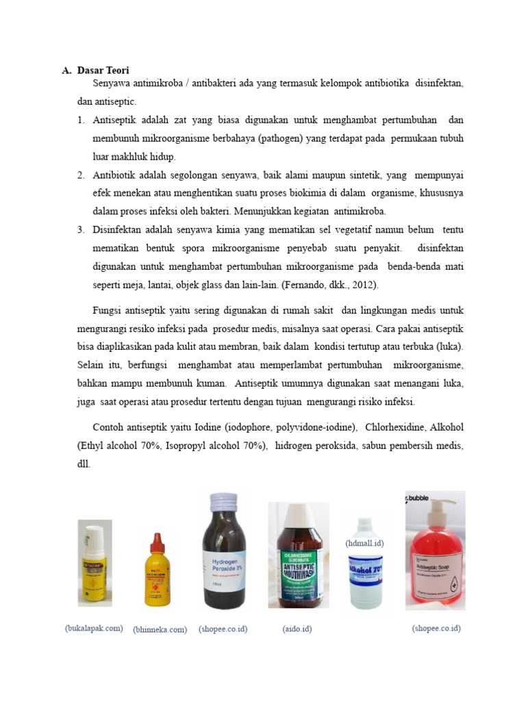 Antimikroba: Antibiotik, Antiseptik, Disinfektan | PDF