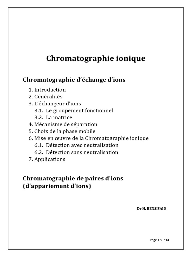 Chromato Ionique | PDF | Sciences et mathématiques