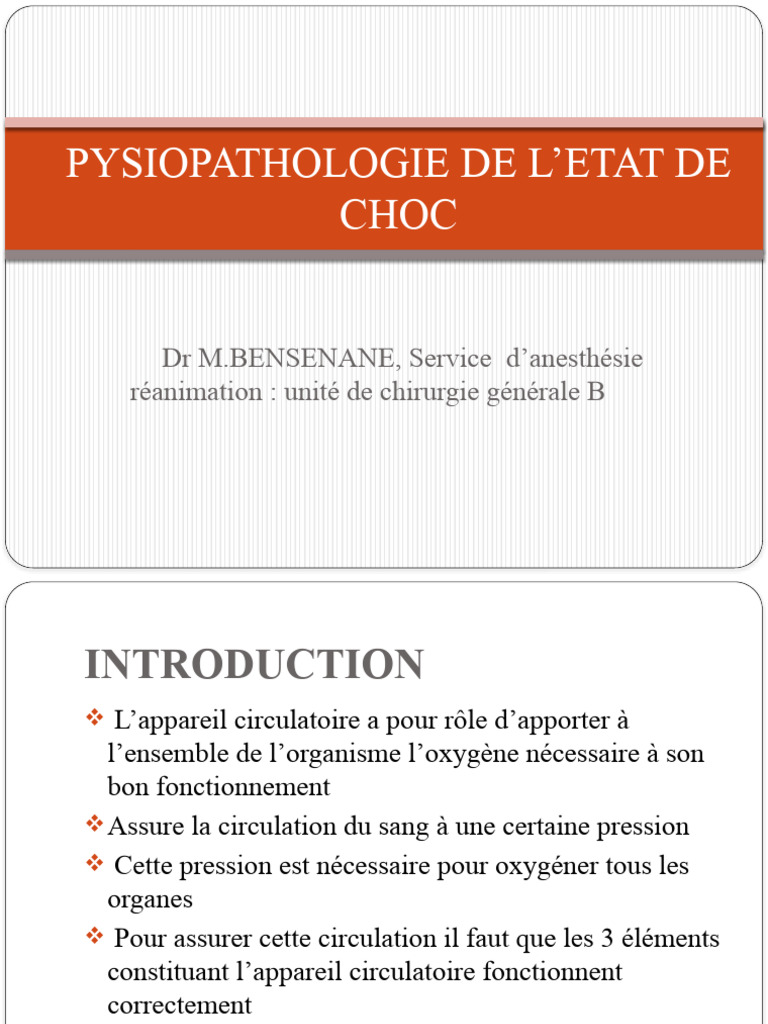 04-Les États de Choc | PDF | Cœur | Insuffisance cardiaque