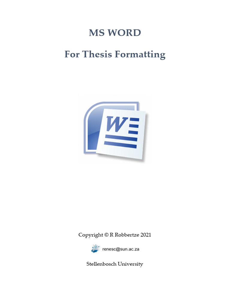 Ms Word For Thesis Formatting Manual Pdf Citation Typefaces