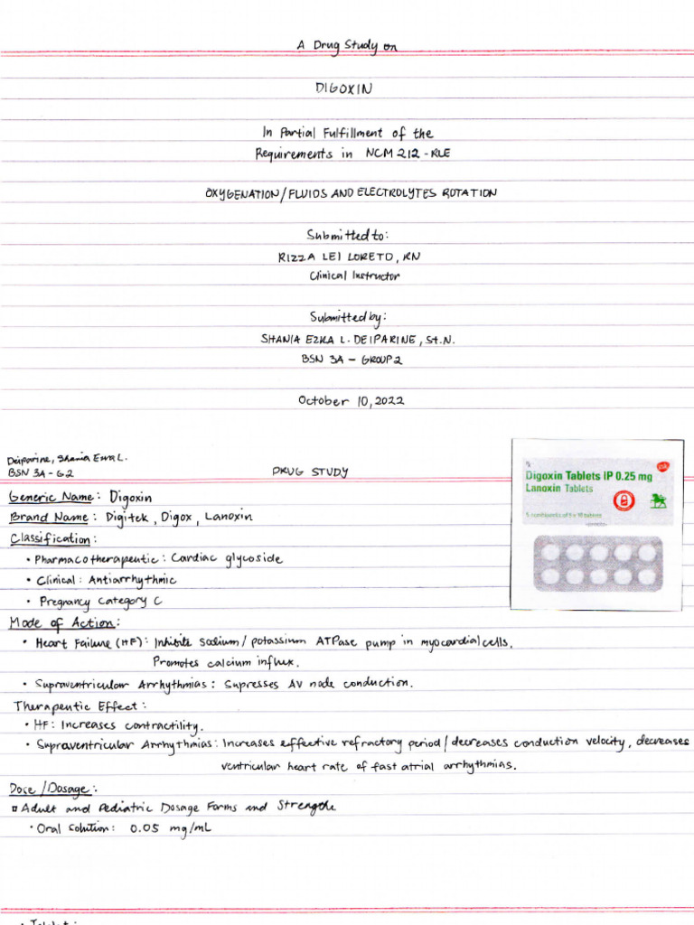 Deiparine - Digoxin Drug Study 1 4 | PDF
