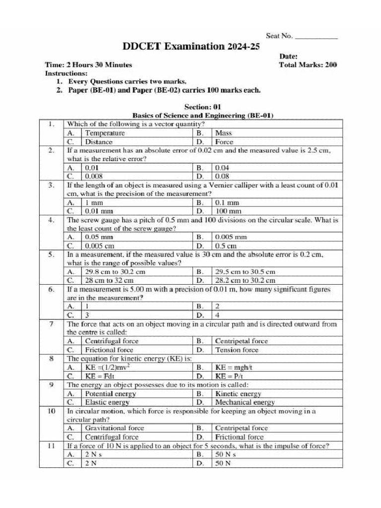Ddcet (Practice Paper) | PDF