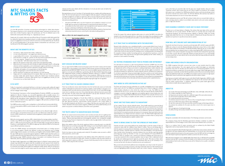 MTC Namibia 5G Tehcnology Facts Dps | PDF | Electromagnetic Radiation ...