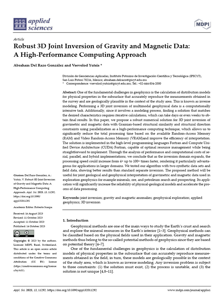 Robust 3D Joint Inversion of Gravity and Magnetic | PDF