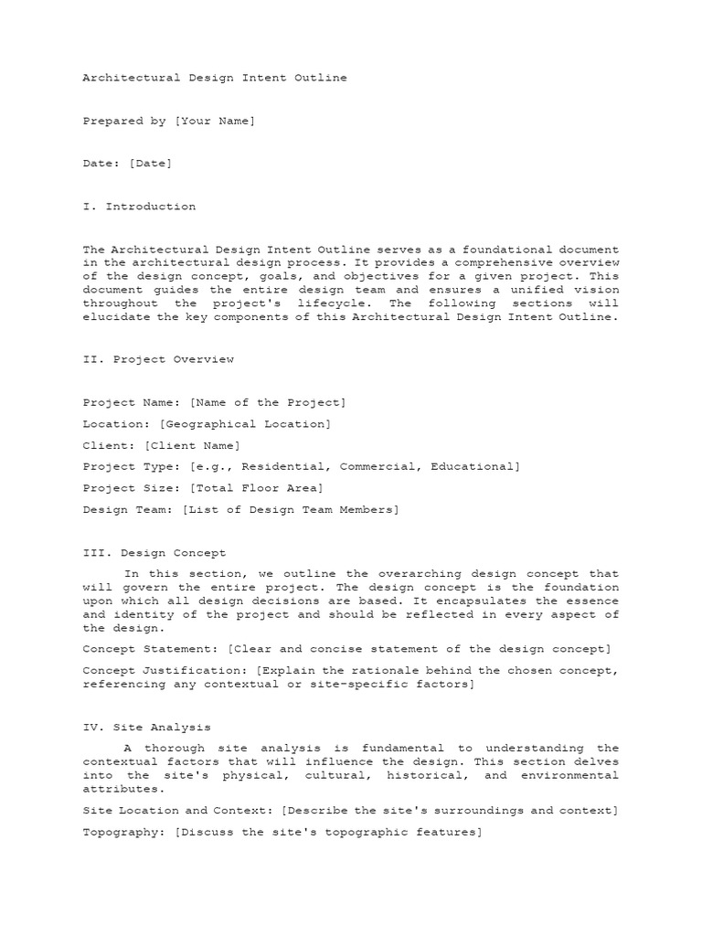 Design-Intent-Outline | PDF | Sustainability | Safety