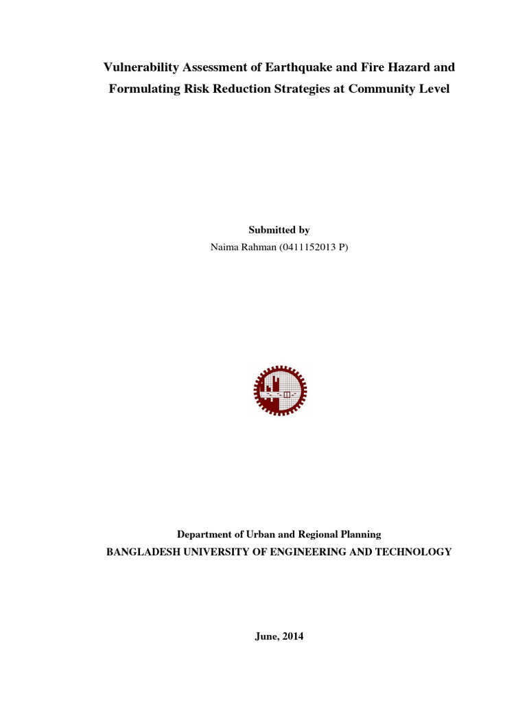 Earthquake and Fire Vulnerability Assessment | PDF | Earthquakes | Hazards