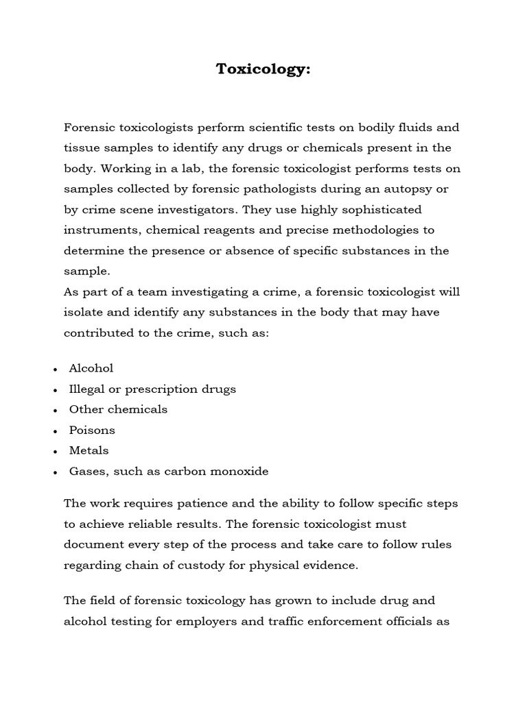 Toxicology | PDF | Toxicology | Forensic Science